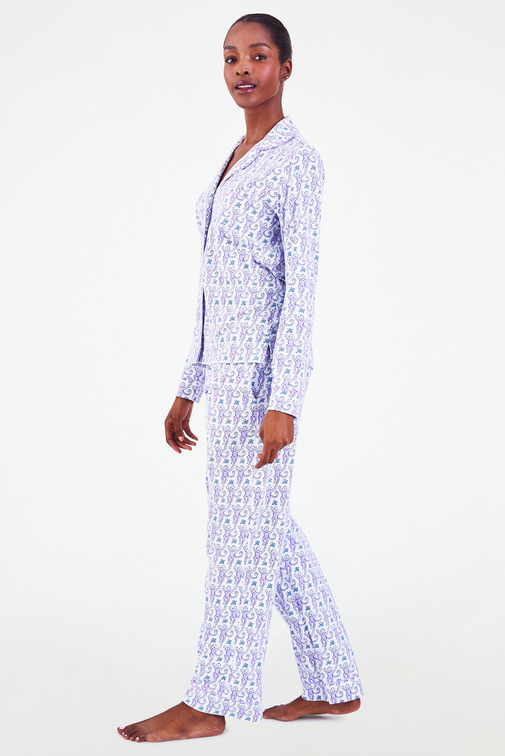 Monkey Long Sleeve Polo Pajamas | Roller Rabbit