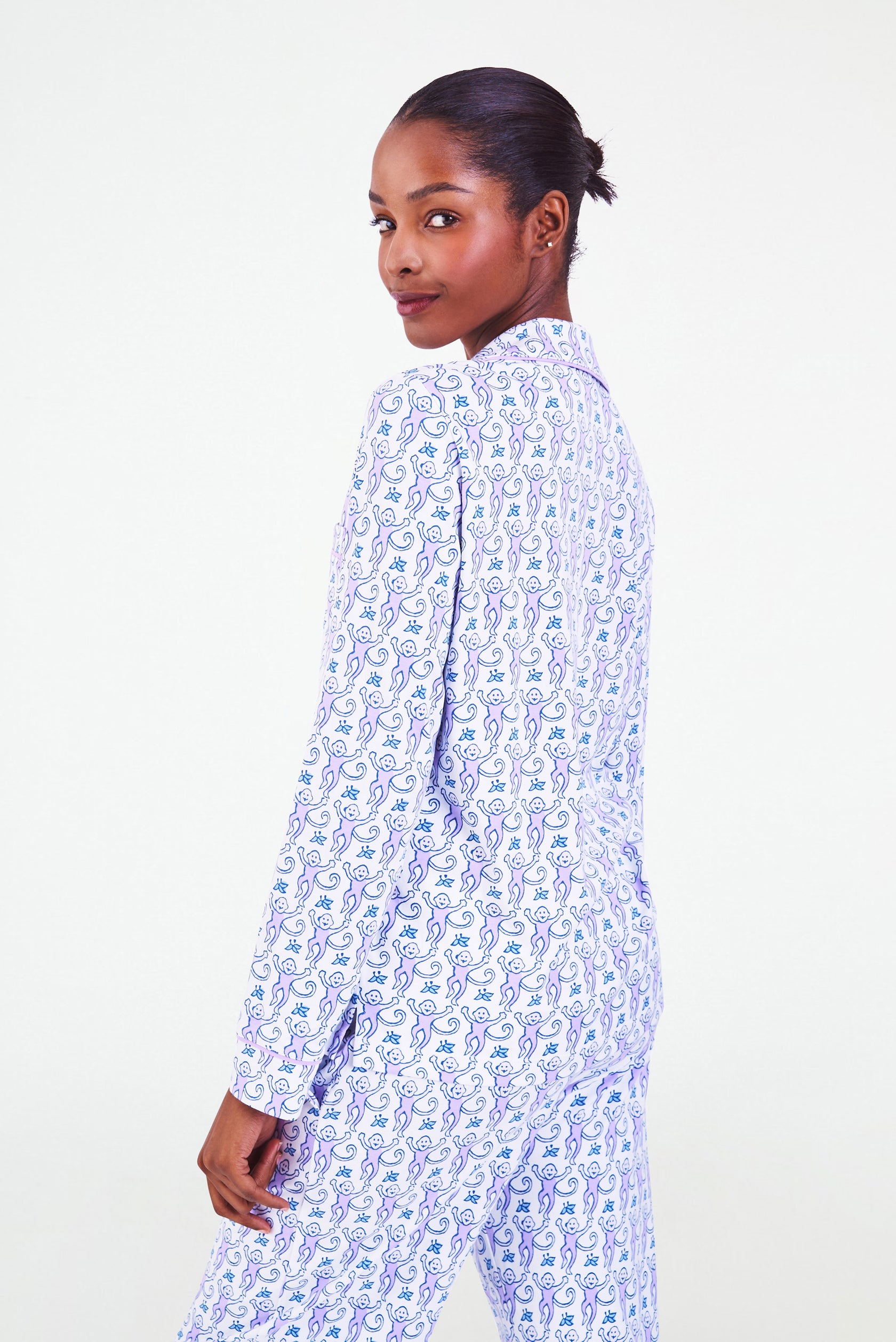 Monkey Long Sleeve Polo Pajamas | Roller Rabbit