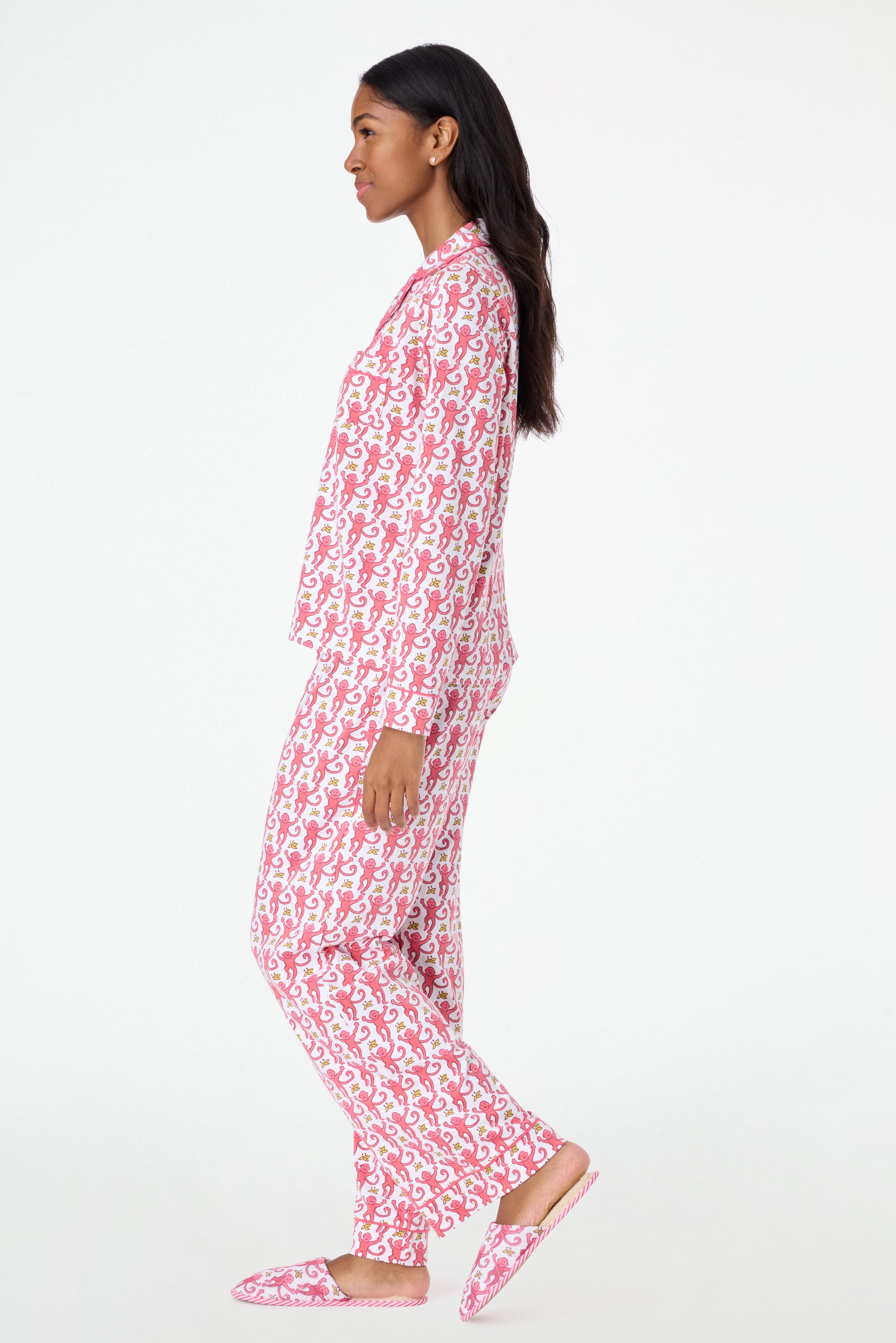 Monkey Long Sleeve Polo Pajamas | Roller Rabbit