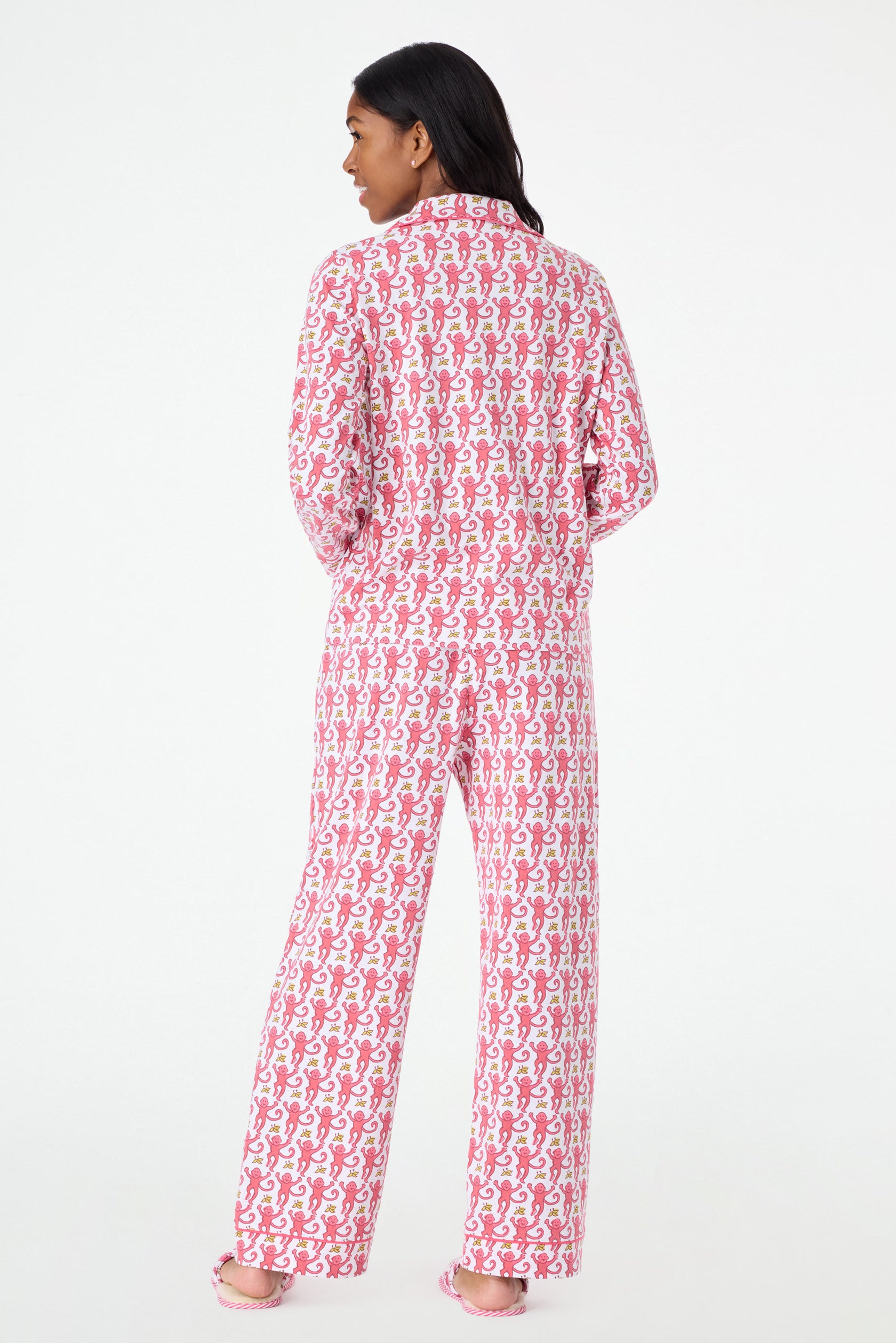Monkey Long Sleeve Polo Pajamas | Roller Rabbit