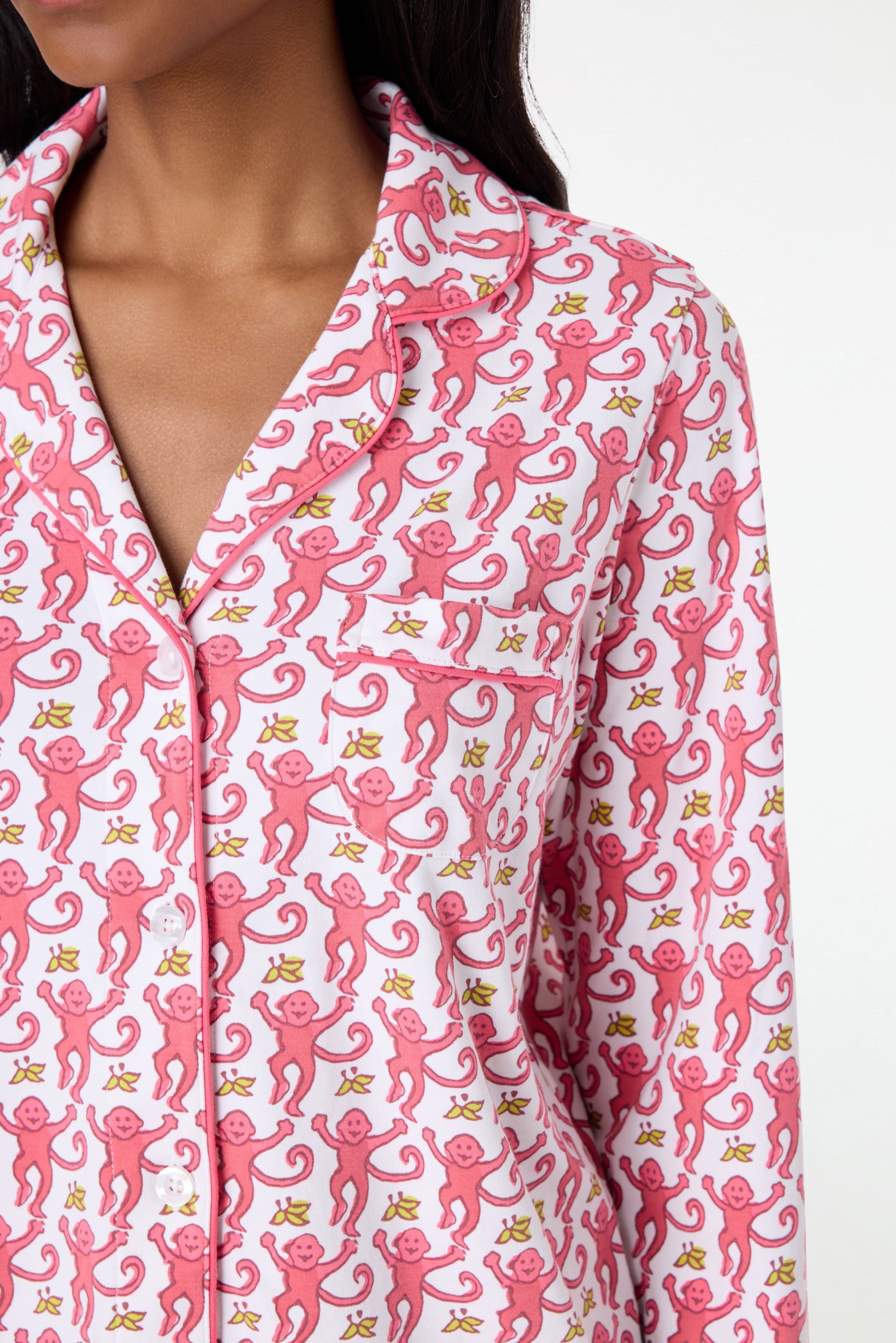 Monkey Long Sleeve Polo Pajamas | Roller Rabbit