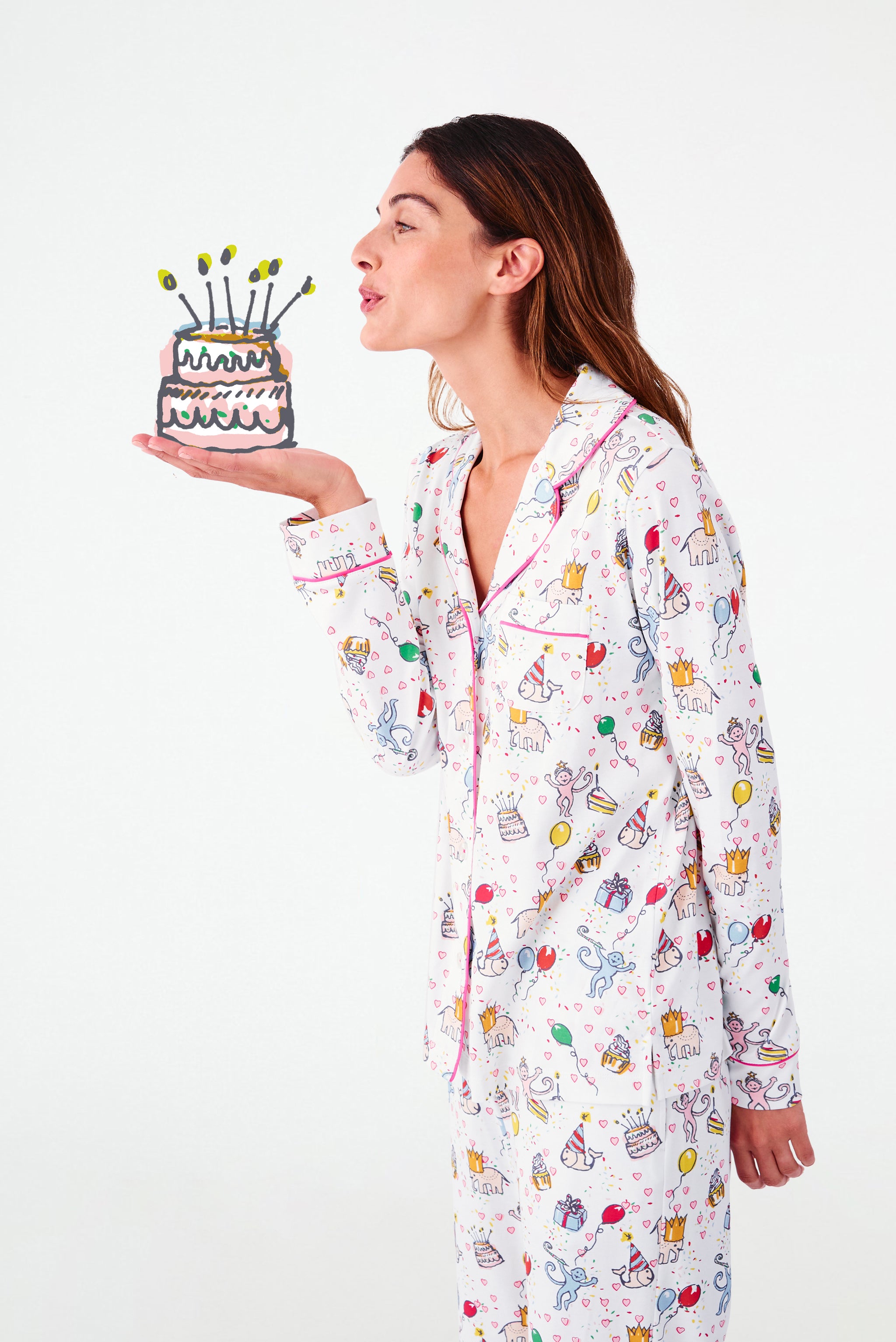 Birthday Bonanza Long Sleeve Polo Pajamas| Roller Rabbit