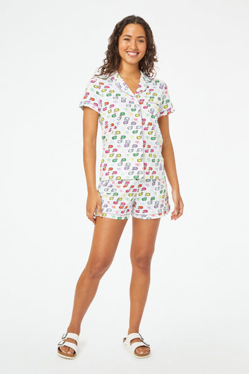 Disco Hearts Polo Pajamas | Roller Rabbit